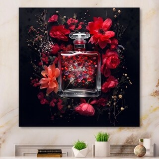 Designart "Red Perfume Fragrance Connoisseur" Fashion Perfume Wall Art Prints - Bed Bath ...